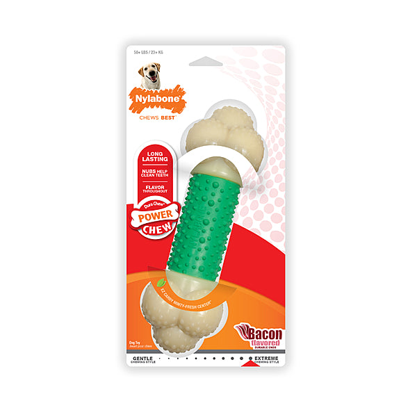 Nylabone Double Action Chew Bone Souper Bacon — Kibbles & Biscuits
