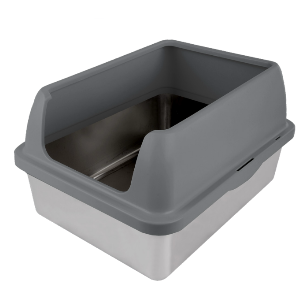 AFP Enclosed SS Litter Box Grey — Kibbles & Biscuits