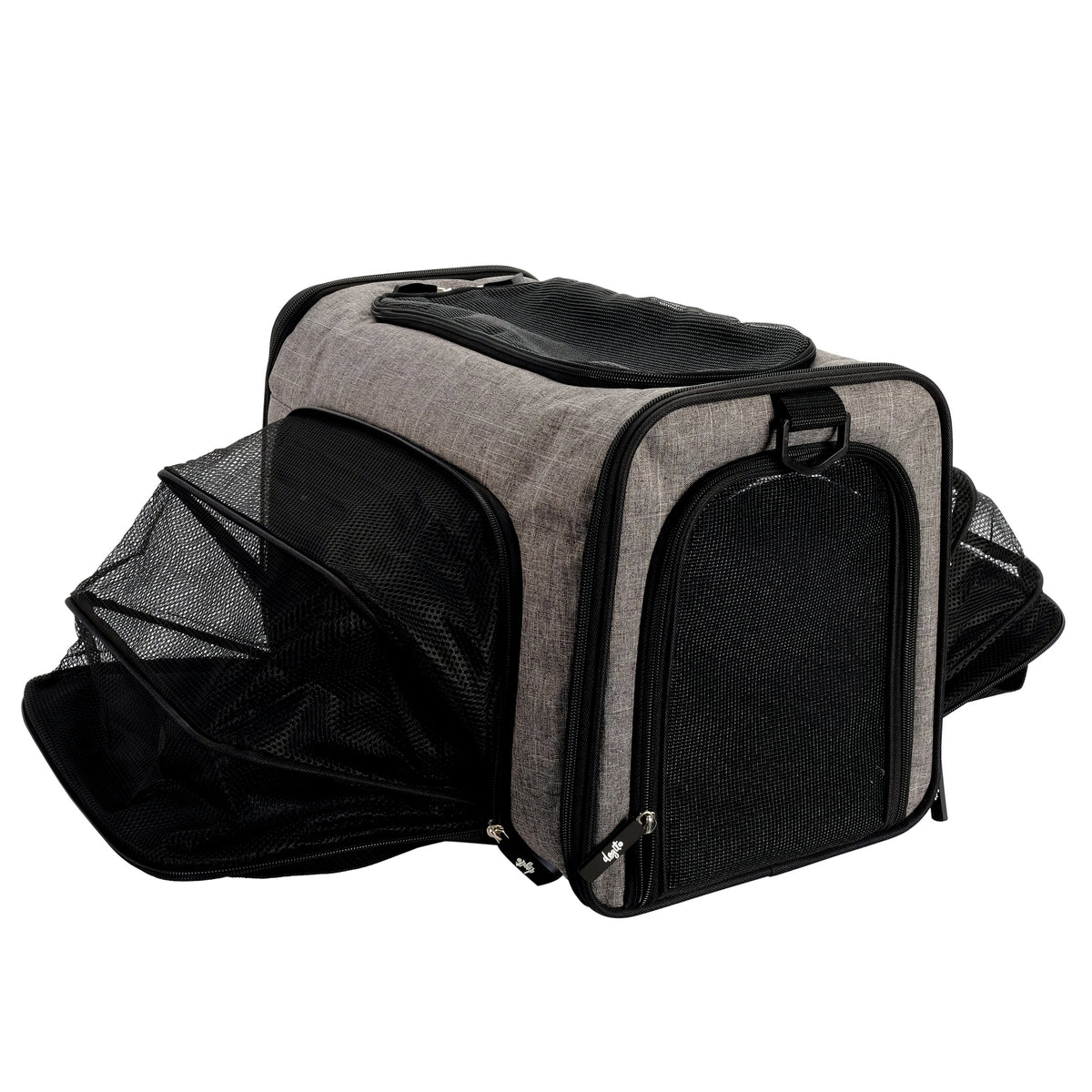 Dogit Explorer Soft Carrier Expandable Grey/Black — Kibbles & Biscuits