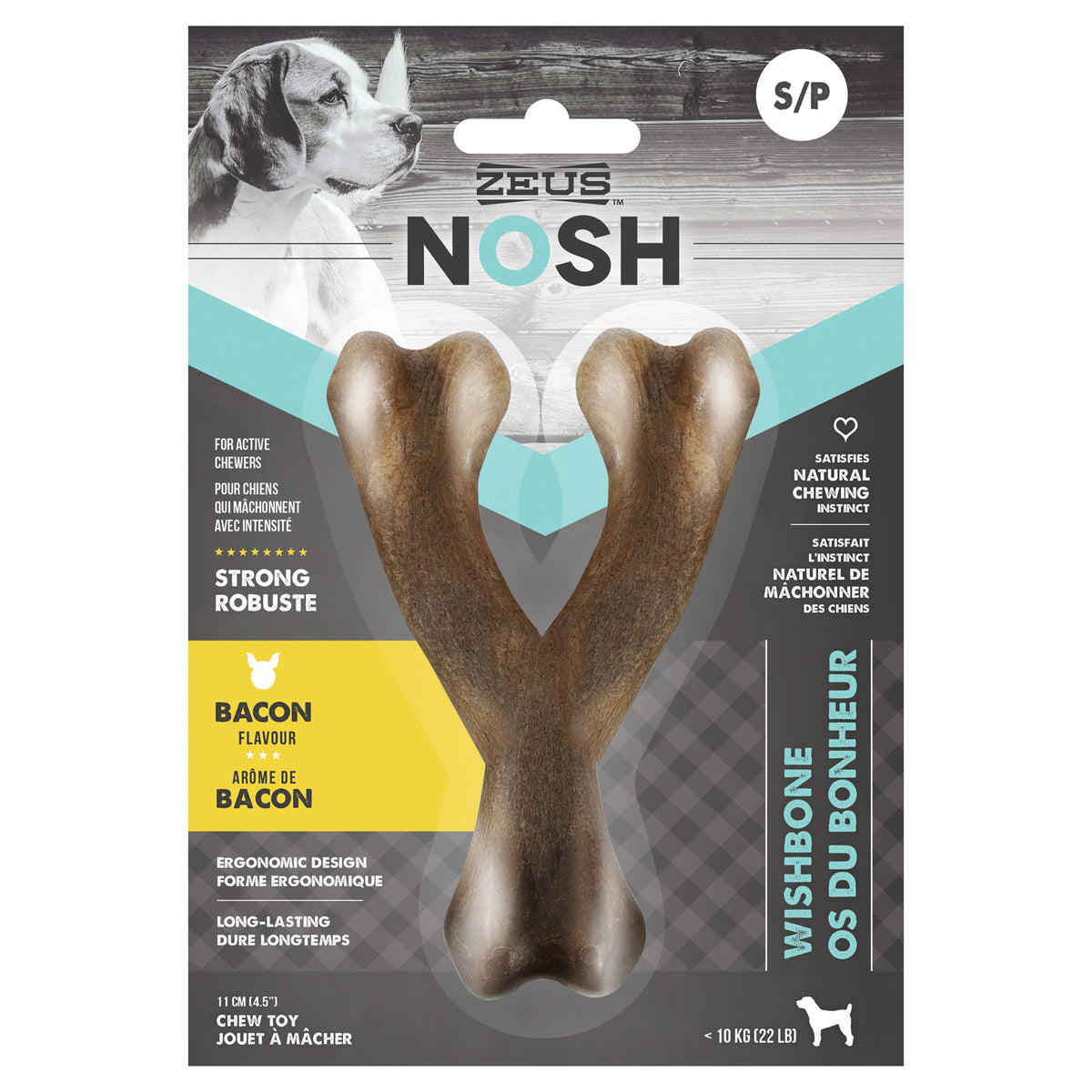 Zeus Nosh Strong Chew Bone, Bacon, Wishbone Small — Kibbles & Biscuits