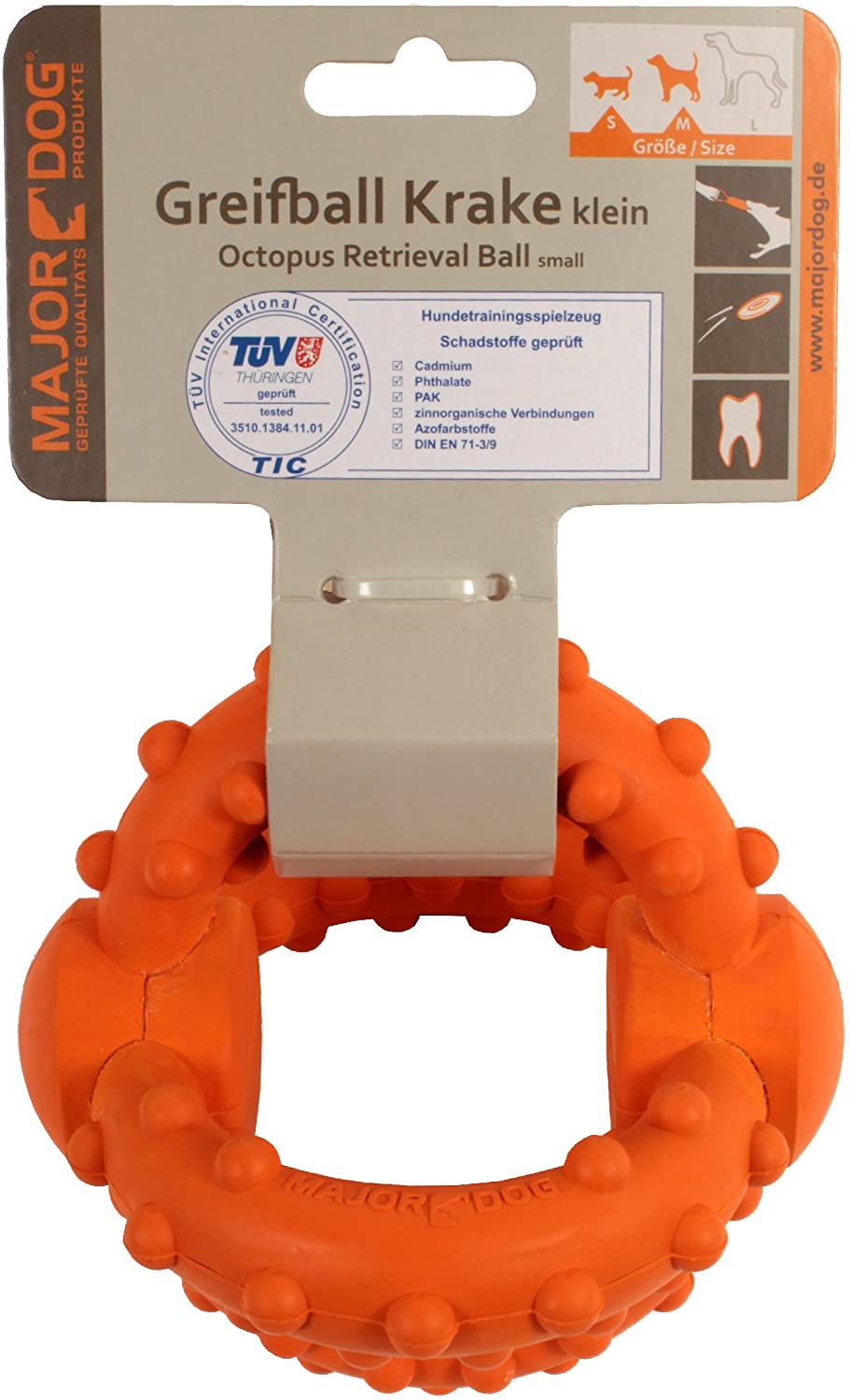 Major Dog Octopus Retrieval Ball SM — Kibbles & Biscuits