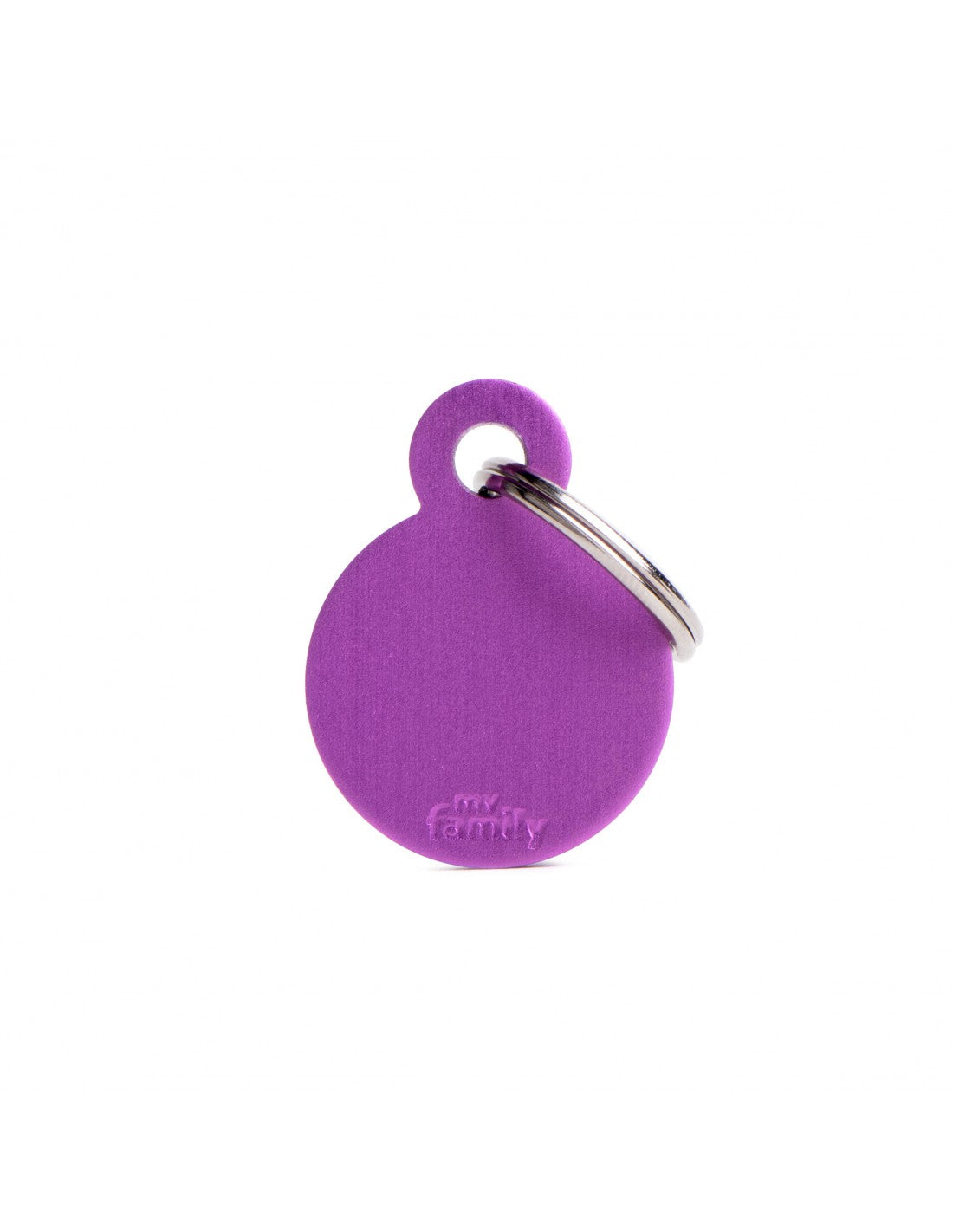 Small Round Aluminum Purple ID Tags — Kibbles & Biscuits